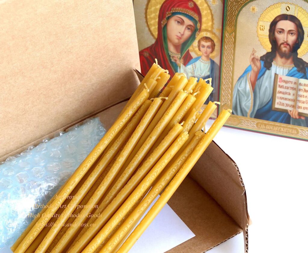Monastery Russian Orthodox Church, Quality 24 Wax Candles